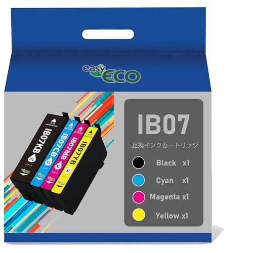 EasyECO Epson用 エプソン IB07 インクカートリッジ 4色セット IB07BK IB07CB IB07MB IB07YB イチョウ インク IB07CL4B 互換インク 最新型 ...
