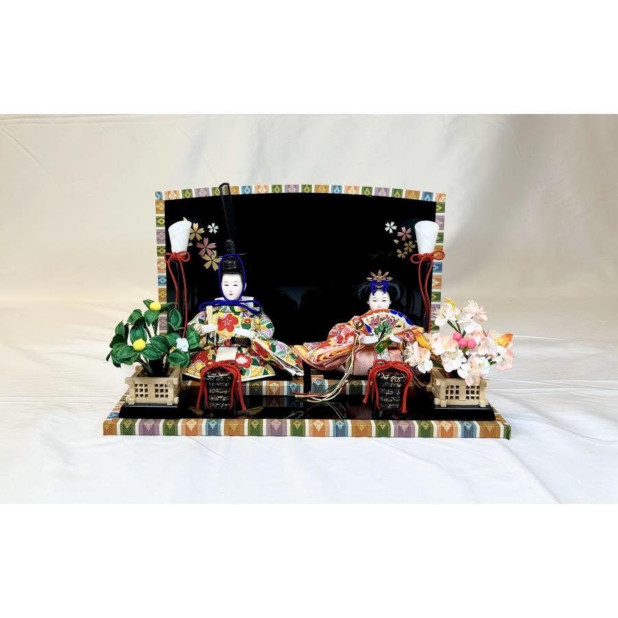 B-54 黒塗り 木目 衝立 飾台 豆親王B 燭台 桜橘 貝桶 写真枠付き 親王飾りセット セット飾り 雛人形 ひな人形 ひな祭り 海外土産 お祝い プレゼント 初節句 : 山本人形 - 通販 ...