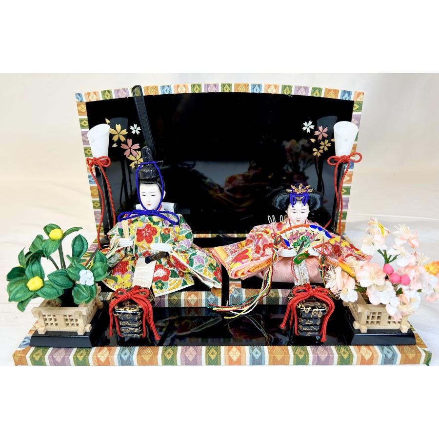 B-54 黒塗り 木目 衝立 飾台 豆親王B 燭台 桜橘 貝桶 写真枠付き 親王飾りセット セット飾り 雛人形 ひな人形 ひな祭り 海外土産 お祝い プレゼント 初節句 : 山本人形 - 通販 ...