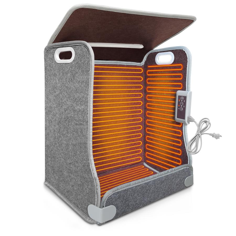 2024年最新型 パネルヒーター 遠赤外線 足元ヒーター デスクヒーター 自動OFF デスク 冷え対策 グレー 4面発熱（プレミアム ...