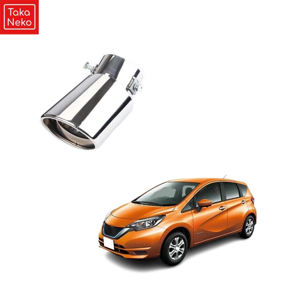 マフラー カッター 日産ノートE12/HE12/NE12/SNE12型 2012年-2020年 対応 車外用品 車用マフラー ステンレス製 オーバル 大口径 下向き 排気管 38mmΦ ...