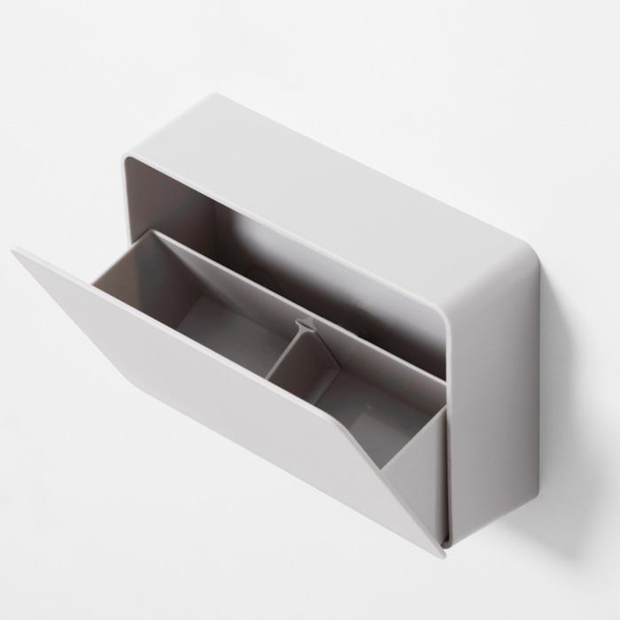 ideaco WALL pocket W イデアコ ウォールポケットW 壁面収納 小物ケース 小物収納 収納 収納ケース ふた付き フタ付 雑貨 :id-wallpocket-w:くらしのもり ...