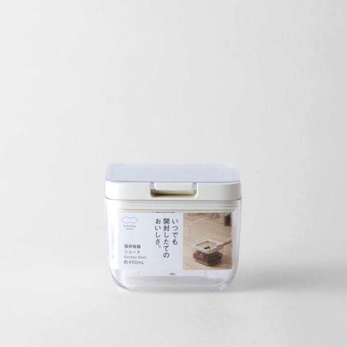 マーナ 保存容器 ショート K764 容量450ml キャニスター コンテナー ストッカー 食品 食料品 調味料 密閉 ワンタッチ シンプル おしゃれ 雑貨 MARNA :mn-k764 ...