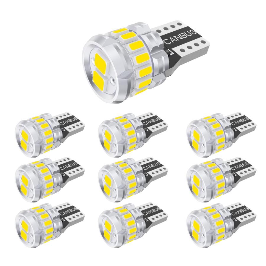 T10 LED 爆光 ホワイト 10個 キャンセラー内蔵 車検対応 3030+3014LEDチップ18連 DC12V車用 ポ : 山添ストア - 通販 - Yahoo!ショッピング