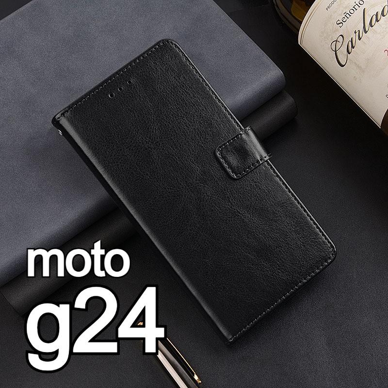 moto g24 手帳型 ブラック スマホケース : g24-4 : 柳瀬商会 - 通販 - Yahoo!ショッピング