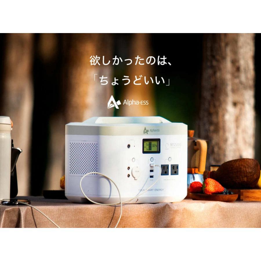 AlphaESS MS500 純正弦波 ポータブル電源 500w 大容量 バッテリ 防災グッズ アウトドア キャンプ 車中泊 停電 家庭用蓄電池 2年保証 防災製品等推奨品 人気新品入荷