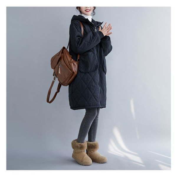 キルティング コート レディース 中綿コート ロングコートフード