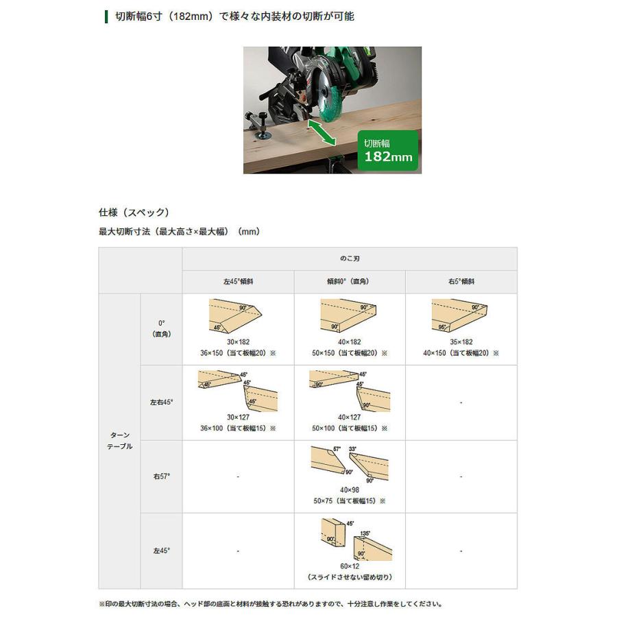 HiKOKI（ハイコーキ） マルチボルト 165mm コードレス卓上スライド丸のこ C3606DRA(K)(NN) チップソー黒鯱仕様 本体 ...