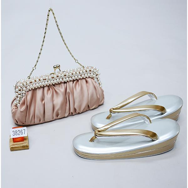 草履バッグセット がま口 クラッチバッグ パール 24.5cm フリーサイズ 適合足サイズ23.0cm〜25.0cm 新品（株）安田屋 NO38267 : 安田屋呉服店 - 通販 ...