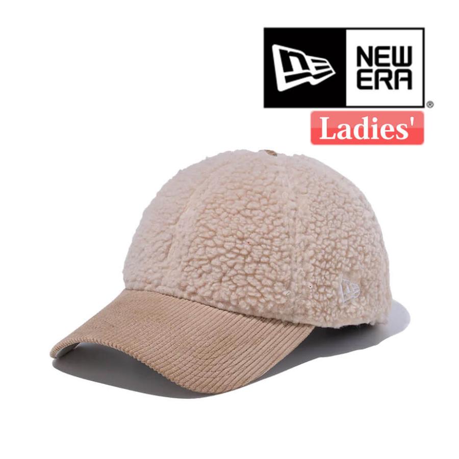 NEW ERA 帽子 ニューエラ WOMEN'S 9TWENTY Boa Fleece ボアフリース コーデュロイバイザー ベージュ ...