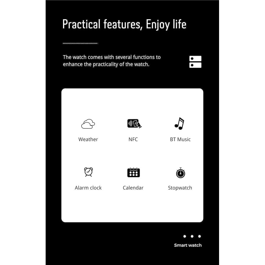 NFC ws06 Mql 男性用コネクテッドスポーツウォッチ 防水 身体活動モニター Bluetooth iOS Android用 ...