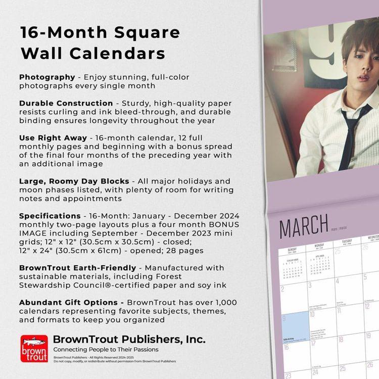 BTS カレンダー 2025年 マンスリー 正方形 壁掛けカレンダー K-POP 防弾少年団 オフィシャル 輸入版 正規品 ...