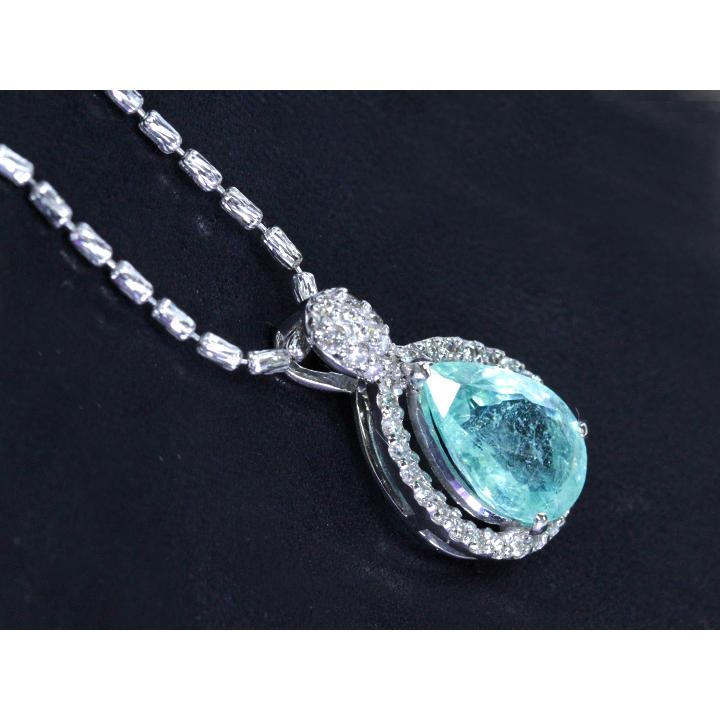 パライバトルマリン1.86ct・ダイヤモンド取り巻き K18WGペンダントネックレス 1点もの : 拘りジュエリーYコレクション - 通販 - Yahoo!ショッピング