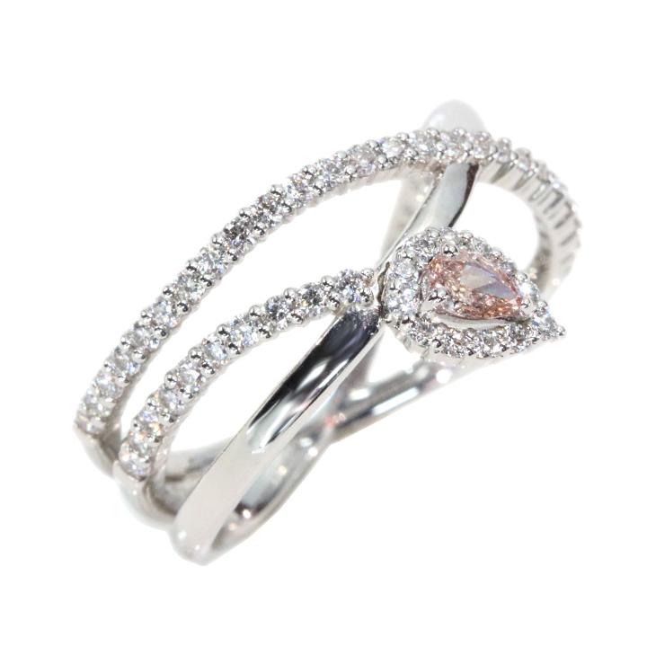 ピンクダイヤモンド0.089ct FANCY ORANGY PINK I1 ハート＆キューピット H＆C ダイヤモンド0.31ct PT900 プラチナ900 リング・指輪 1点もの : 拘り ...