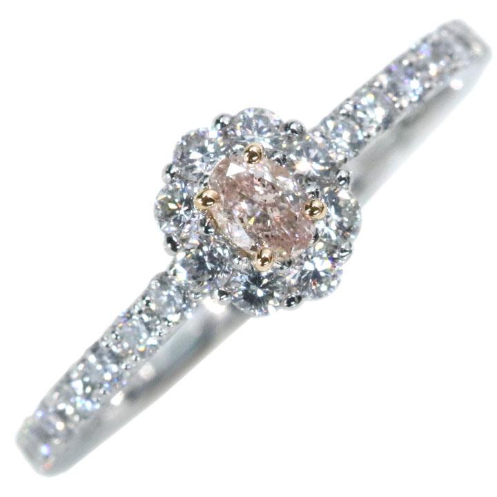 ピンクダイヤモンド 0.142ct FANCY LIGHT PURPLISH PINK SI2 ダイヤモンド 0.47ct PT950/K18PG プラチナ950・ピンクゴールド リング・指輪 ...