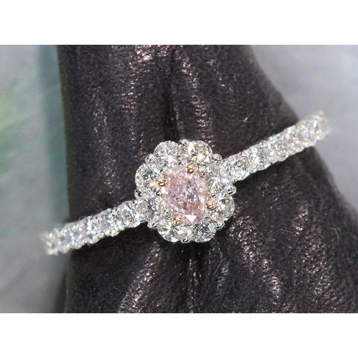 ピンクダイヤモンド 0.142ct FANCY LIGHT PURPLISH PINK SI2 ダイヤモンド 0.47ct PT950/K18PG プラチナ950・ピンクゴールド リング・指輪 ...
