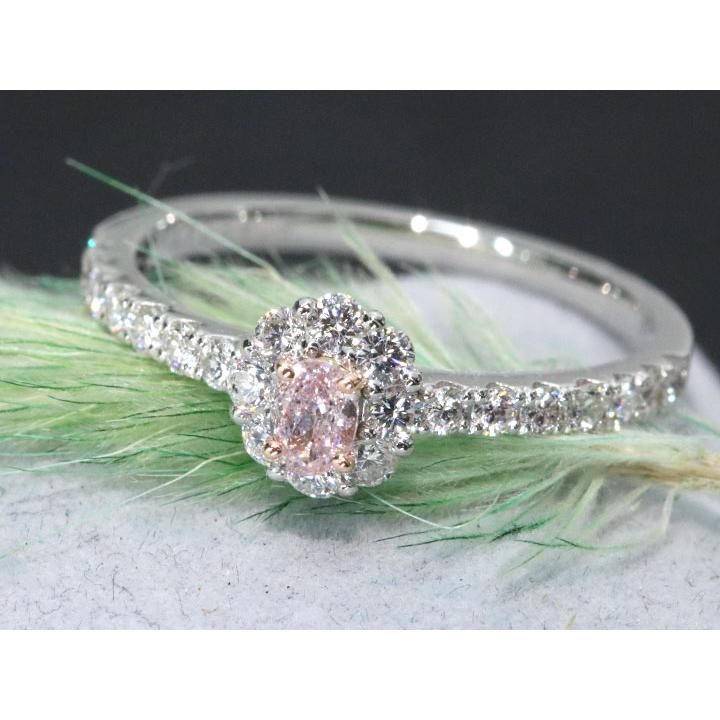 ピンクダイヤモンド 0.142ct FANCY LIGHT PURPLISH PINK SI2 ダイヤモンド 0.47ct PT950/K18PG プラチナ950・ピンクゴールド リング・指輪 ...