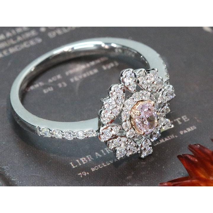 ピンクダイヤモンド 0.220ct FANCY LIGHT PURPLE PINK I1 ダイヤモンド 0.39ct PT900 プラチナ900 リング・指輪 大粒ピンク 1点もの /送料無料 ...