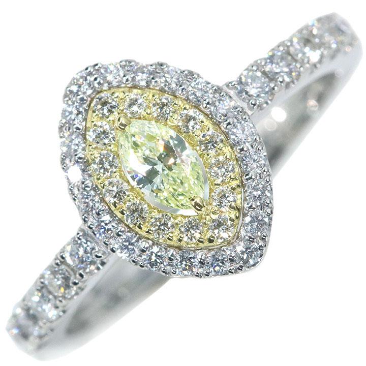 イエローダイヤモンド 0.156カラット FANCY LIGHT GREEN YELLOW ダイヤモンド 0.37カラット PT950 ...