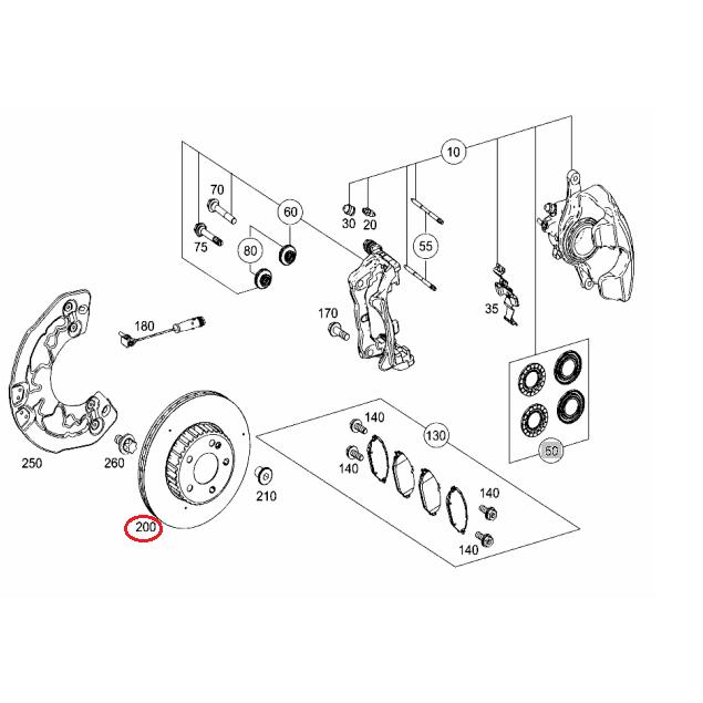 Mercedes-Benz 【ATE】 フロントブレーキディスク左右セット [Benz,ベンツ,Cクラス,W205 / 0004212412 ...