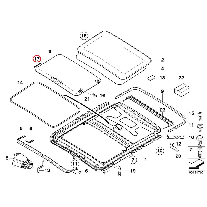 BMW 【BBR】 サンルーフスライドピース(右) [BMW,3シリーズ,E46 / 54138246025,003-80-12386 ...