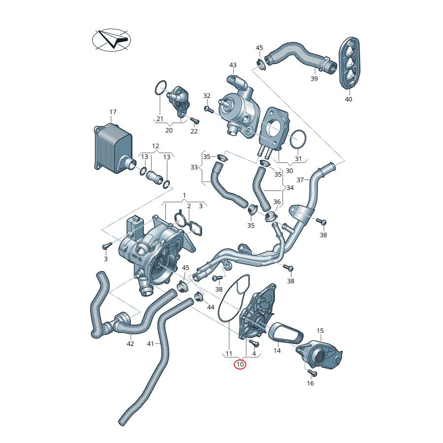 Audi 【Saleri SIL】 ウォーターポンプ [AUDI,アウディ,TT / 06L121012H,06L121012A,PA1532 ...