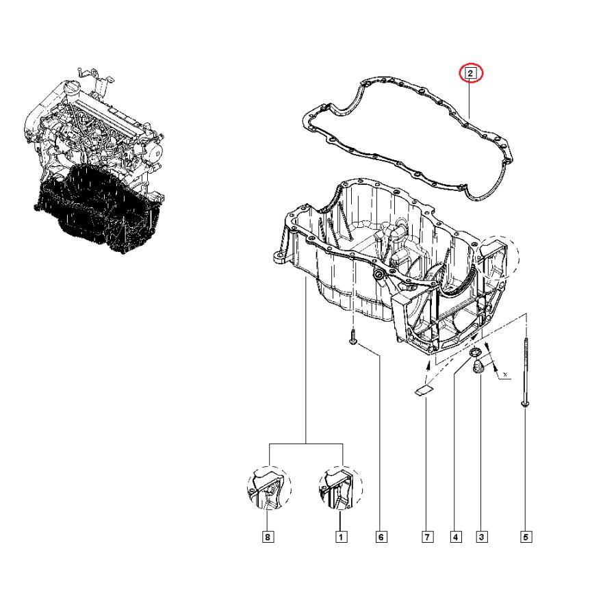 ルノー（RENAULT） 【febi bilstein】 エンジンオイルパンガスケット [RENAULT,ルノー,Kangoo,カングー ...
