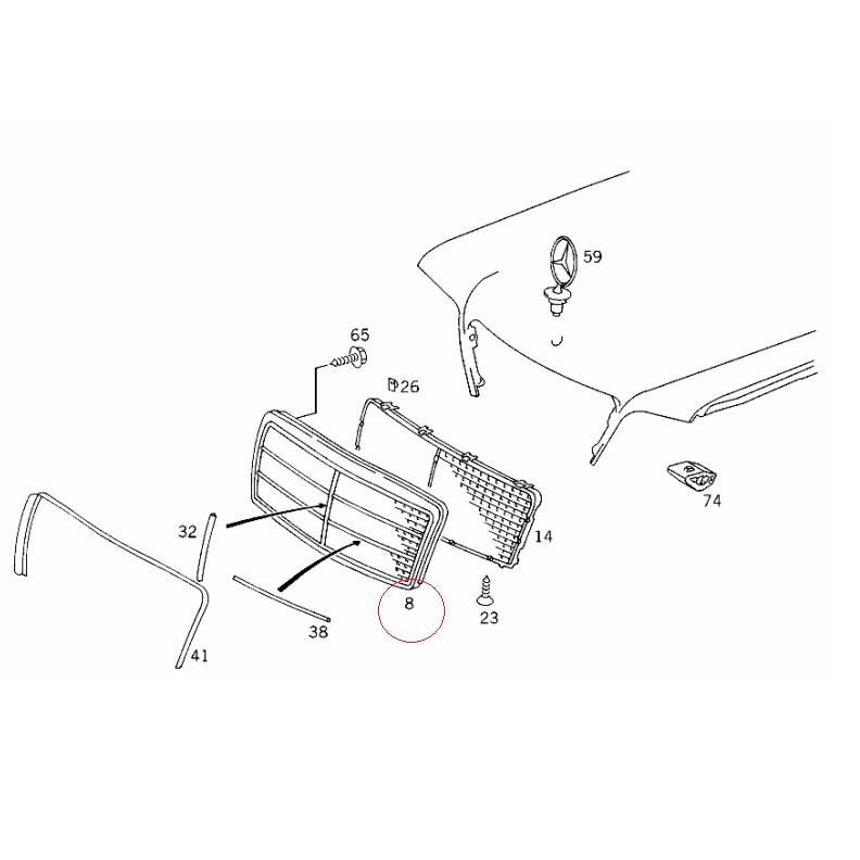 Mercedes-Benz 【BBR】 ラジエーターグリル Assy [Benz,ベンツ,Eクラス,W124 / 1248800983,001-80-11665] : YELLOW MAGIC ...