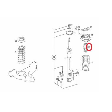 Mercedes-Benz 【febi bilstein】 フロントバンプラバー・ダストブーツ左右キット [Benz,Eクラス,C124 ...