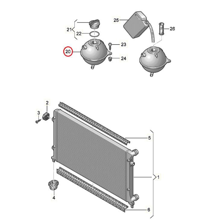 フォルクスワーゲン 【Febi bilstein】 ラジエーターサブタンク [VW,フォルクスワーゲン,TOURAN,トューラン ...