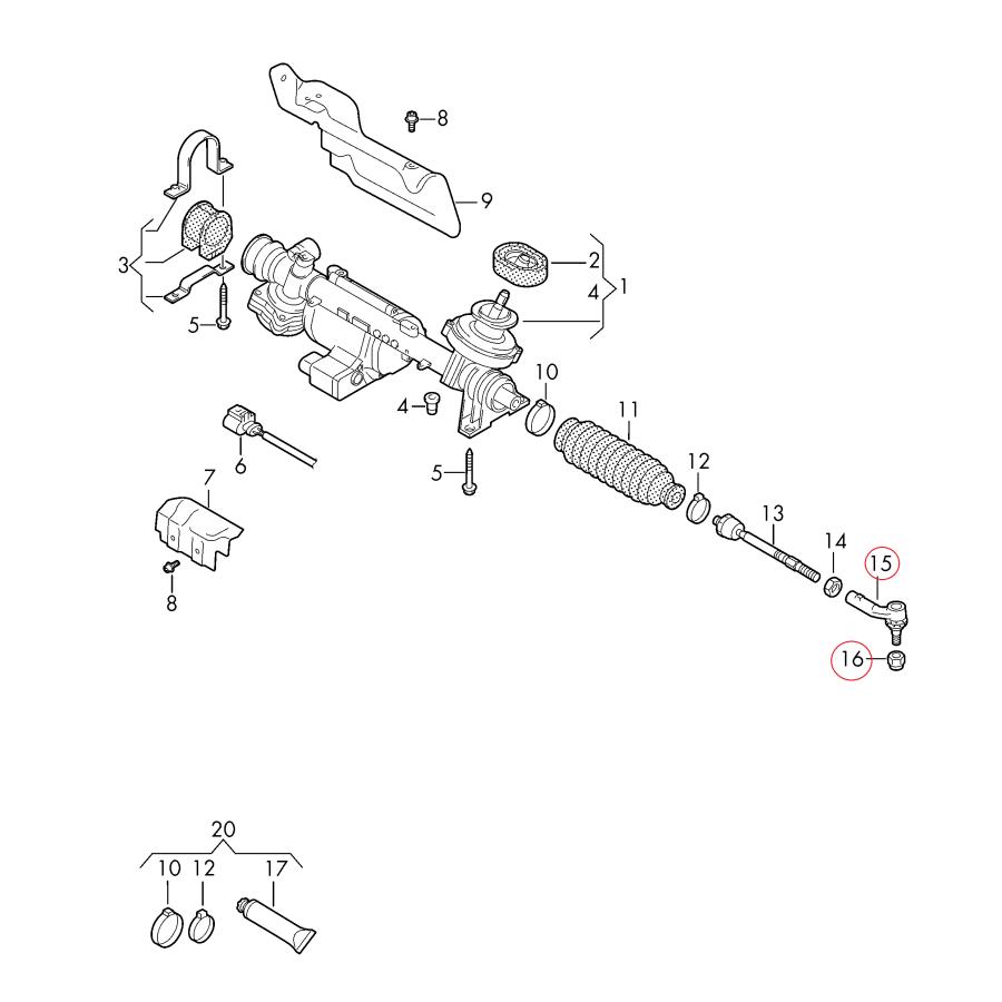 フォルクスワーゲン 【febi bilstein】 タイロットエンド(左) [VW,フォルクスワーゲン,JETTA,ジェッタ ...