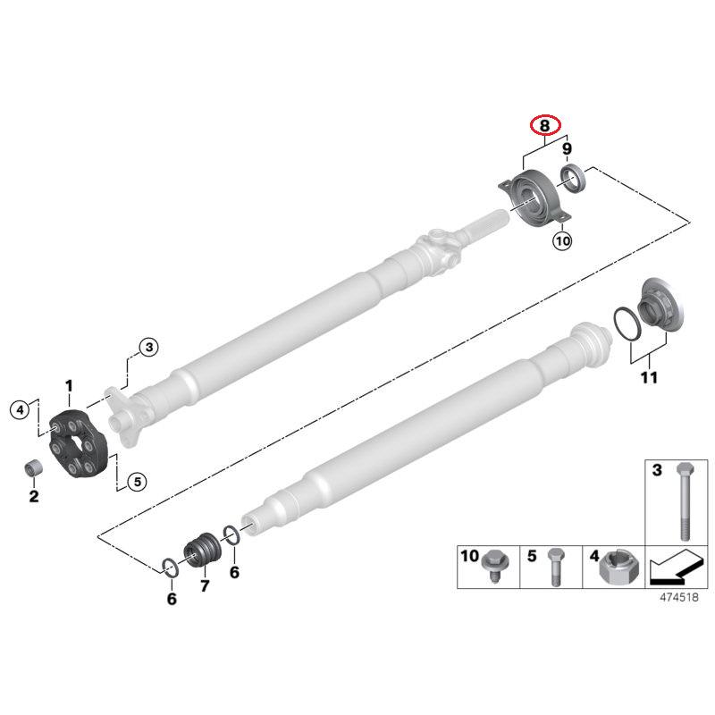 BMW 【febi bilstein】 プロペラシャフトセンターマウント [BMW,5シリーズ,G30,G31,F90 ...