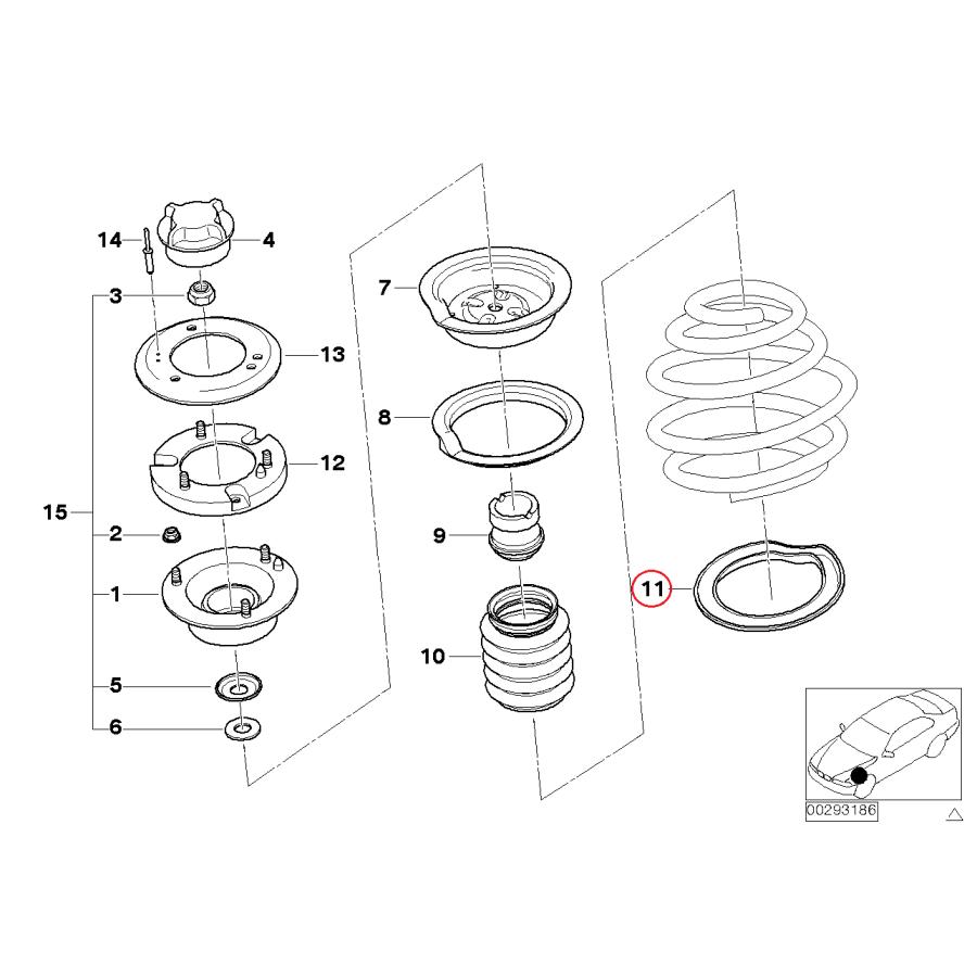 BMW 【febi bilstein】 スプリングパッド(ロワー) [BMW.3シリーズ,E46 / 31331096664,174363 ...