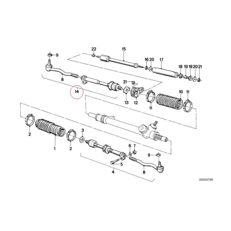BMW 【febi bilstein】 タイロッドAssy(右) [BMW,3シリーズ,E30 / 32111126362 ...