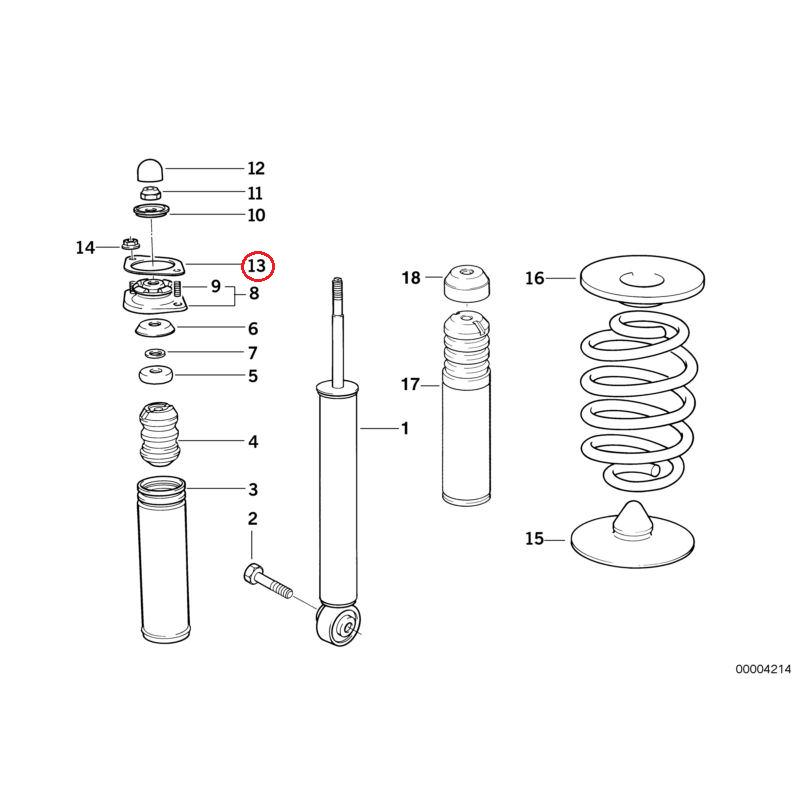 BMW 【Febi bilstein】 リアストラットアッパーマウントガスケット [BMW,3シリーズ,E30 / 33526772864 ...