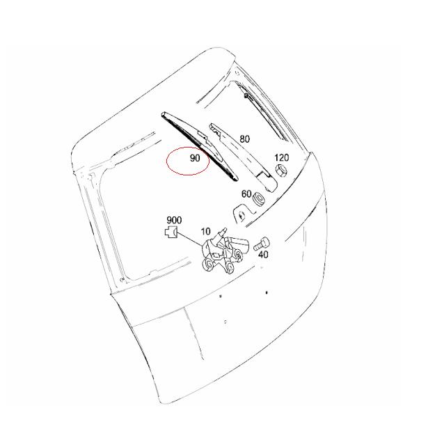 【BOSCH】 リアワイパーブレード [Benz,ベンツ,Cクラス,S204 / 2048202245,2048200345 ...