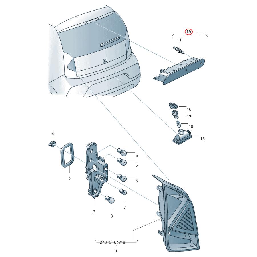 フォルクスワーゲン（Volkswagen） 【VAN WEZEL】 ハイマウントストップランプ [VW,フォルクスワーゲン,TOURAN,ト ...