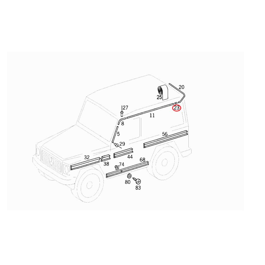 Mercedes-Benz（メルセデス・ベンツ） 【純正】 ドリップモールディングジョイント [Benz,ベンツ,Gクラス,W463 ...