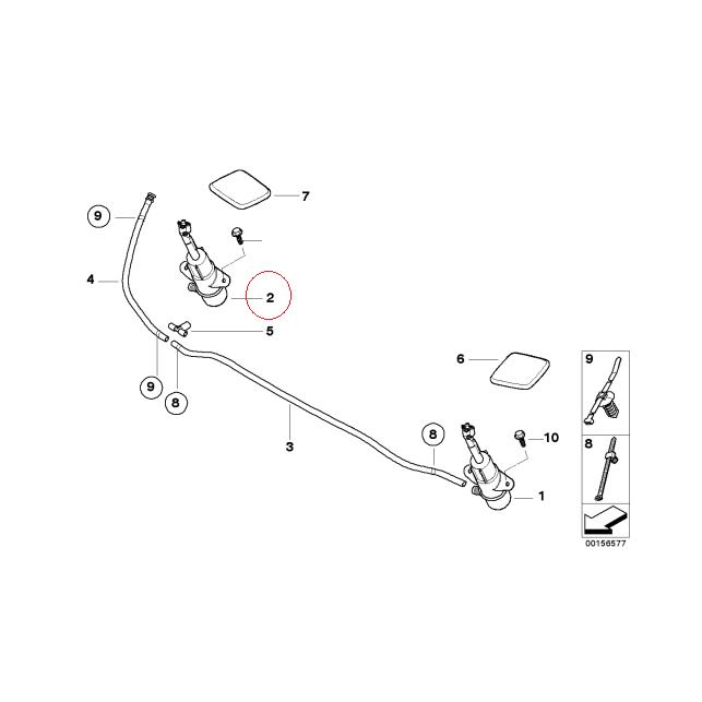 【febi bilstein】 ヘッドライトウォッシャーノズル(右) [BMW,X5シリーズ,E70 / 61677173852 ...