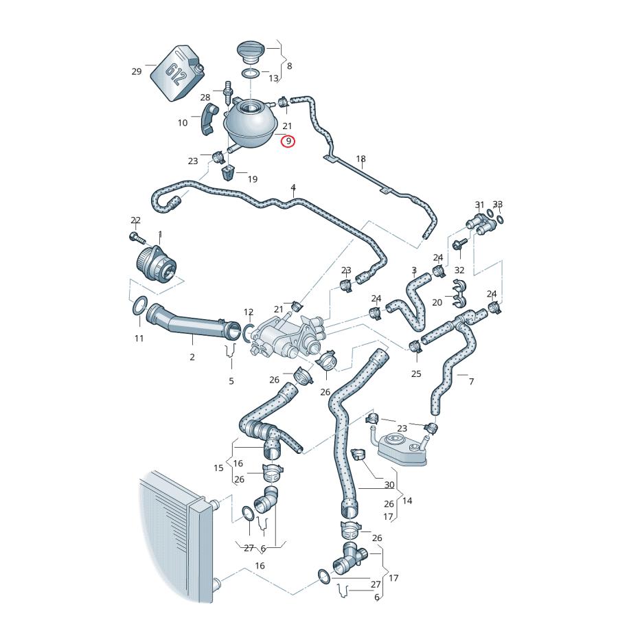 Audi 【febi bilstein】 ラジエーターサブタンク [AUDI,アウディ,A1 / 6Q0121407D,6Q0121407B,44535] : YELLOW MAGIC ...