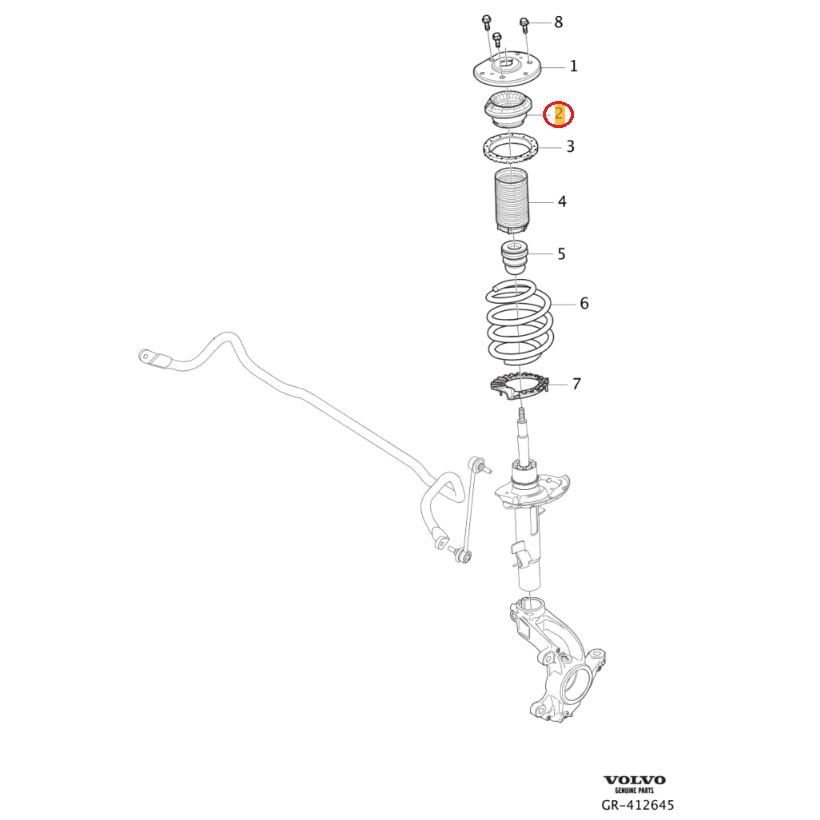 ボルボ 【純正】 フロントショックアッパーベアリング [VOLVO,ボルボ,V60 / 31681161,31201027,31277826 ...