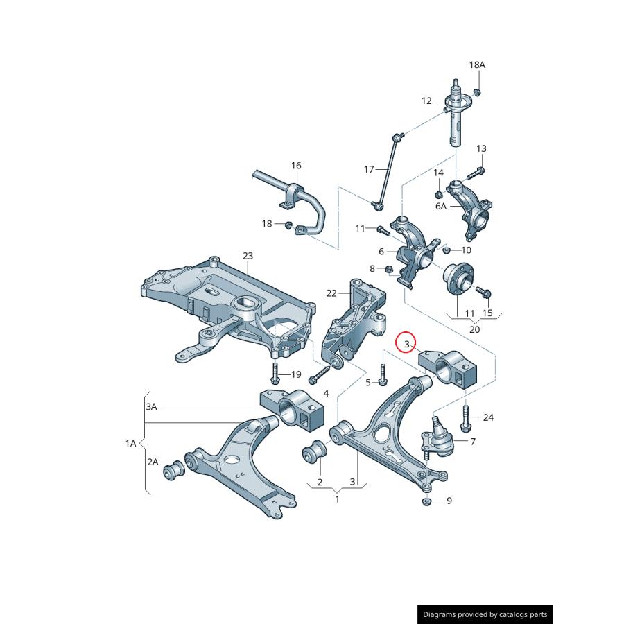 Audi 【febi bilstein】 フロントロワアームリアブッシュ(左/PROKIT) [AUDI,アウディ,A3 ...