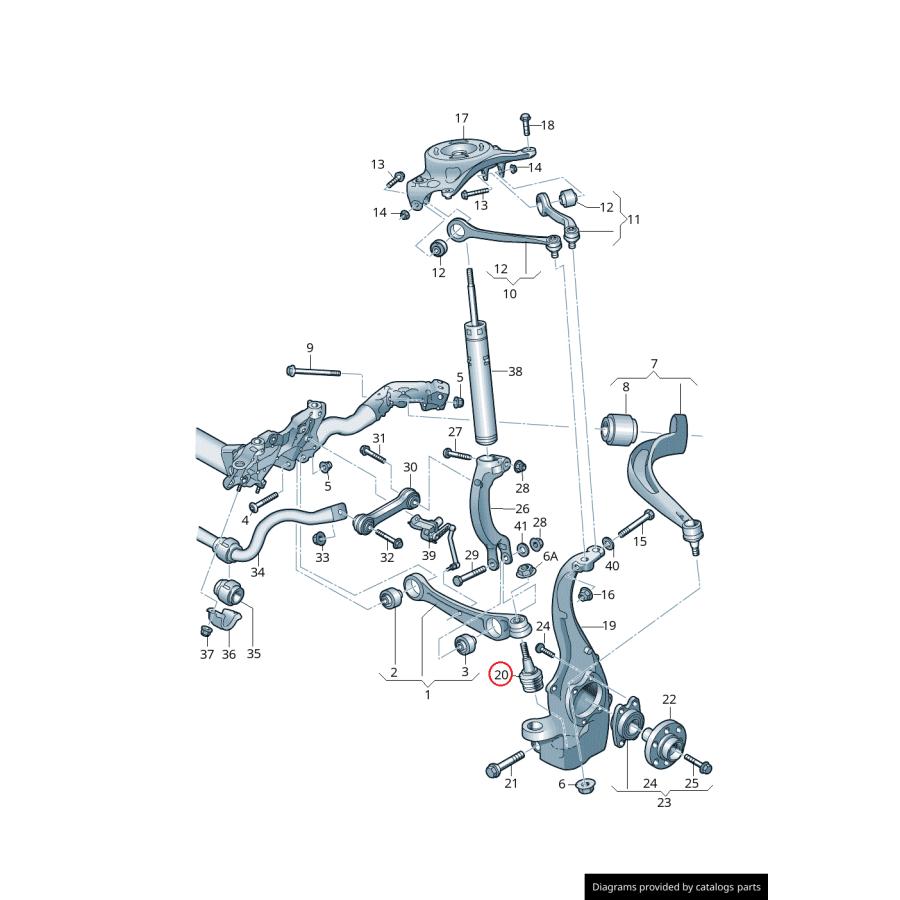Audi 【febi bilstein】 フロントロワーアームボールジョイント [AUDI,アウディ,A4 / 8K0407689G ...