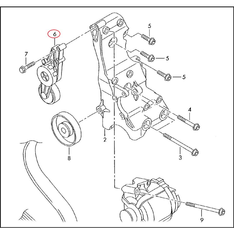 Audi 【febi bilstein】 ドライブベルトテンショナー [AUDI,アウディ,A4 / 06B903133E ...