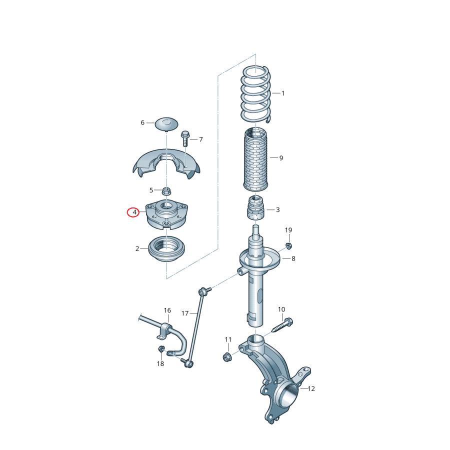Audi（アウディ） 【febi bilstein】 フロントストラットアッパーマウント(PROKIT) [AUDI,アウディ,Q3 ...