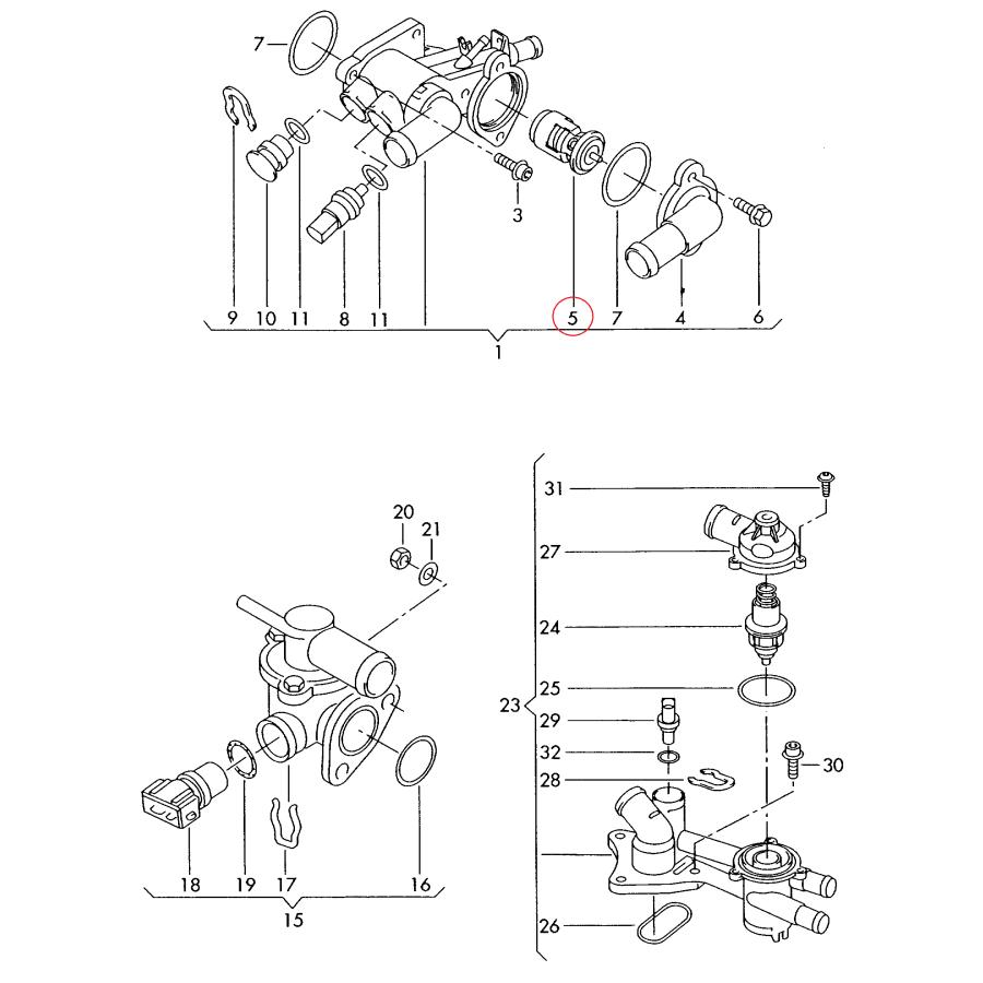 Audi（アウディ） 【WAHLER】 サーモスタット(83℃) [AUDI,アウディ,Q5 / 032121110F,03L121113A ...