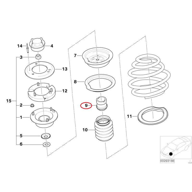 BMW 【Febi bilstein】 フロントバンプラバー [BMW,3シリーズ,E46 / 31331094750,21112 ...