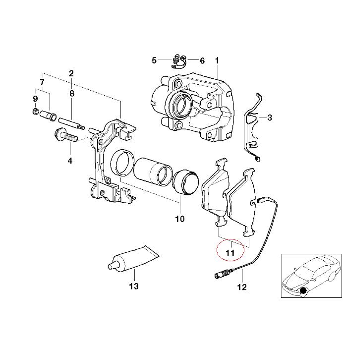 BMW 【JURID WHITE】 フロントセラミックブレーキパッド(低ダスト) [BMW,X3シリーズ,E83 / 34116761280 ...