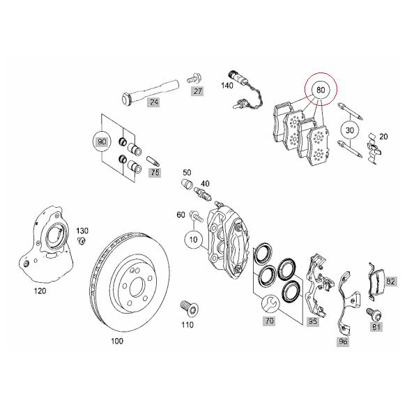 Mercedes-Benz 【JURID WHITE】 フロントセラミックブレーキパッド(低ダスト) [Benz,ベンツ,Eクラス,W211 ...