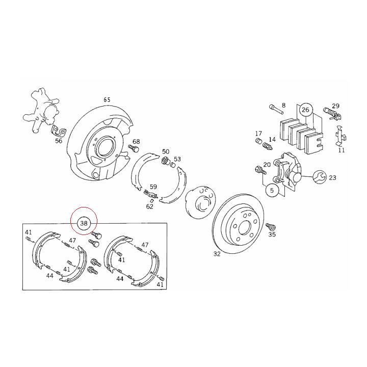 【Febi bilstein】 リアブレーキシュー [Benz,ベンツ,SLKクラス,R170 / 1244200720,1244200320 ...